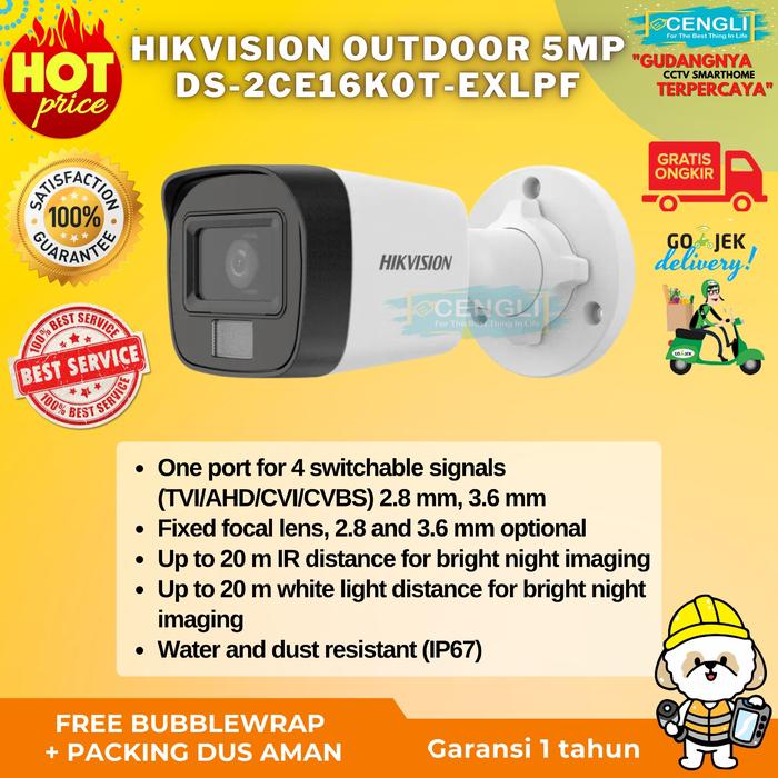 Promo Kamera Cctv Outdoor Hikvision DS-2CE16K0T-EXLPF 5MP Dual Light IP67 - Kota Surabaya ...