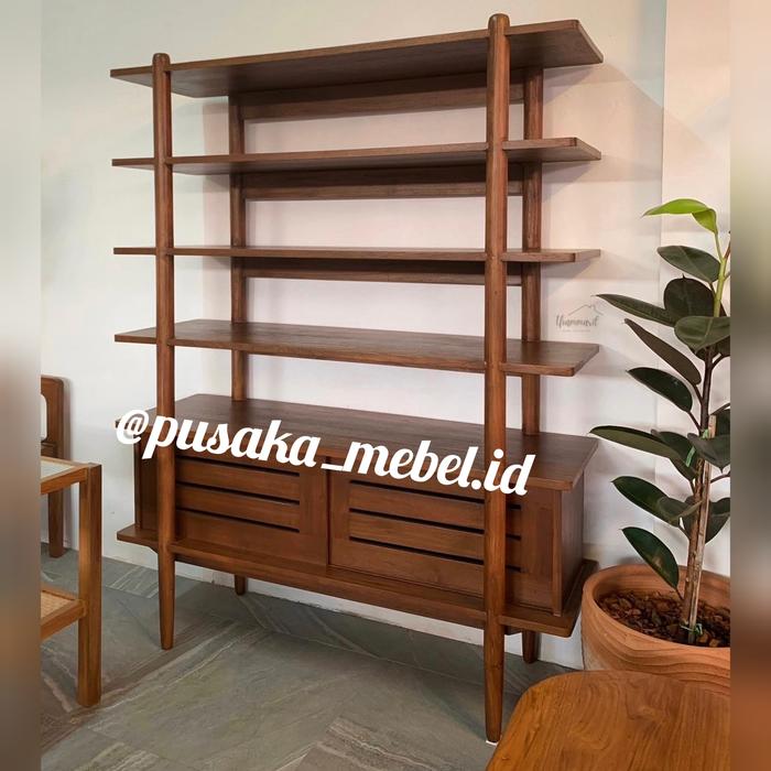 Jual lemari rak susun kayu jati, lemari rak cabinet partisi kayu jati ...