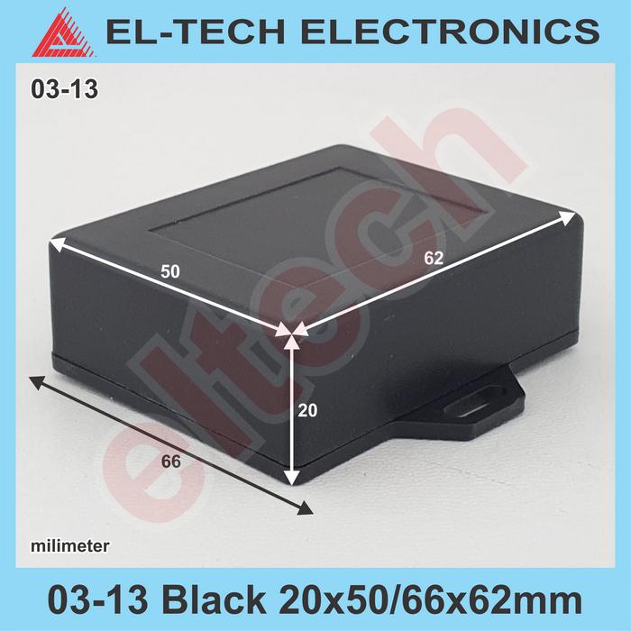 Jual Box Electronic Instrument Project Plastic 03-13 Black 20x50/66x62mm - Kota Surabaya ...