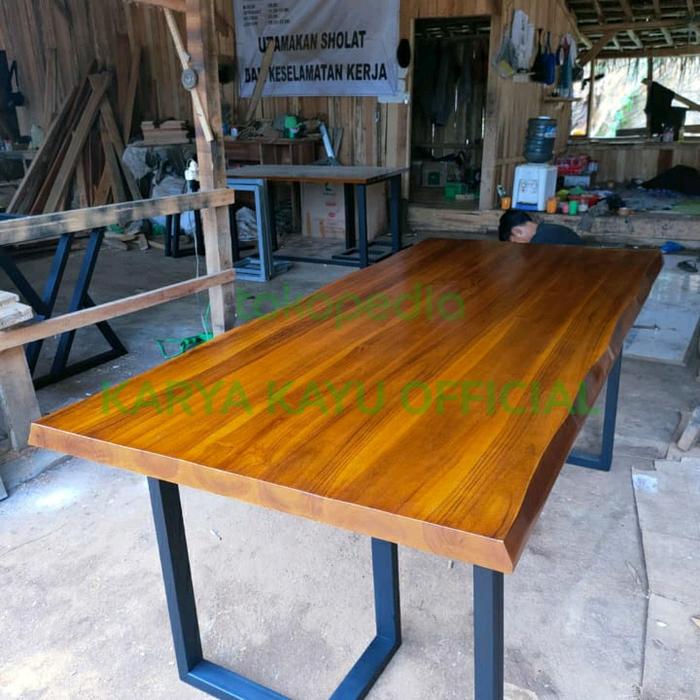 Jual Meja makan jati besar tebal 5cm 200x90x75 free ongkir - Kota ...