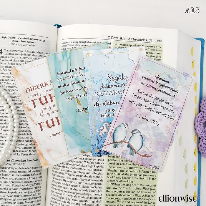 Jual A15 Kartu Ayat 4 pcs Pembatas Alkitab Selipan Buku Rohani Berkata ...