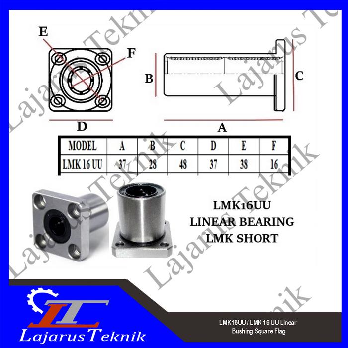 Jual LMK16UU / LMK 16 UU Linear Bushing Square Flag - Kota Cimahi ...