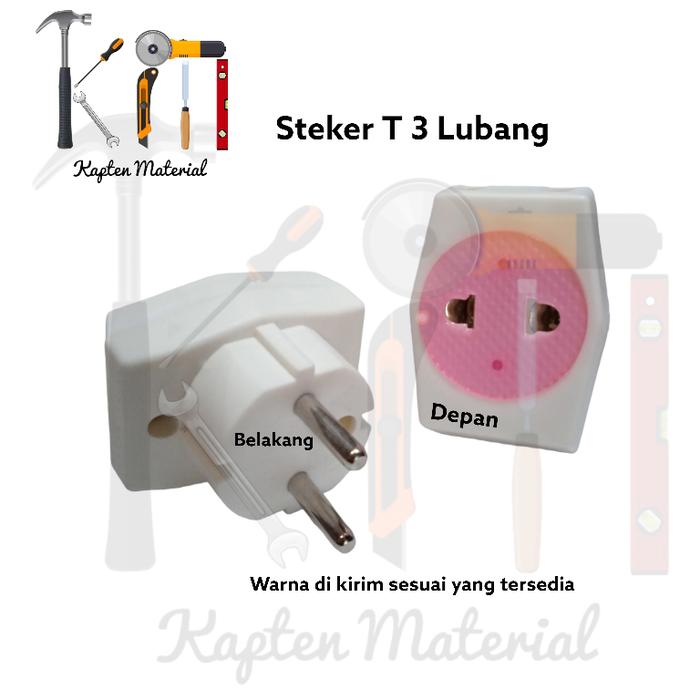Jual Steker T Multi 3 Lubang | Stop Kontak Tee | Colokan Listrik 3 ...