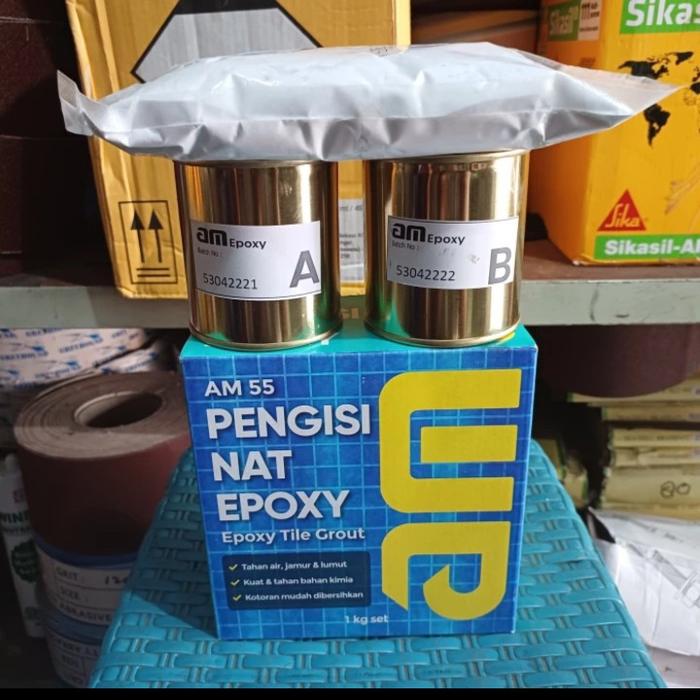 Jual AM 55 BLACK PENGISI NAT KERAMIK/EPOXY TILE GROUT 1kg SET - Jakarta ...
