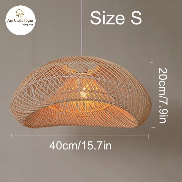 Jual Kap Lampu Gantung Rotan Lampion Resto dari Rotan Model Wave - Kab ...