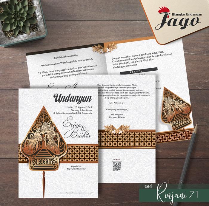 Jual Blangko Undangan Pernikahan Jawa Wayang JAGO 71 Cantik Harga Murah ...