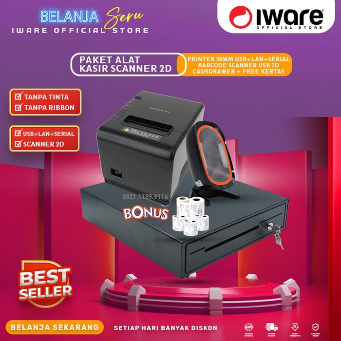 Promo Paket Alat Kasir Thermal Autocutter 80mm Printer+Scanner 2D ...