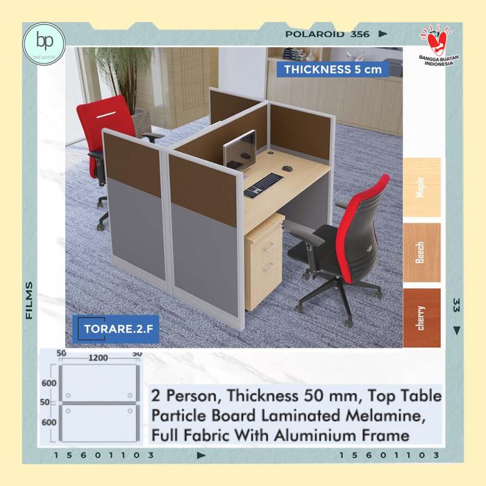 Jual Meja Kerja Partisi Kantor Indachi Kubikal 2 Staf Tinggi 120 cm-2 ...