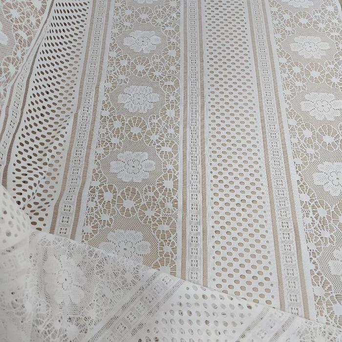 Jual Kain Brokat Lace Katun Royal Bahan Adem Warna Broken White Putih ...