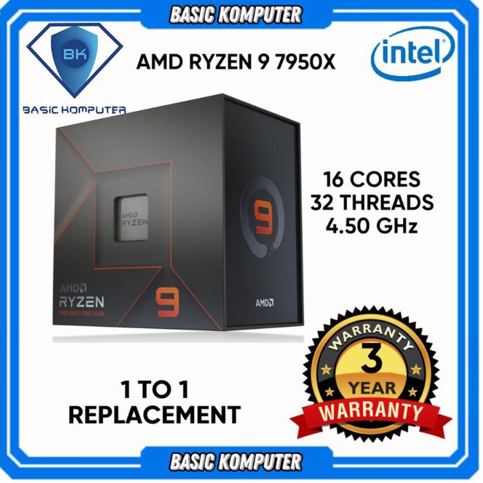 Jual PROCESSOR AMD RYZEN 9 7950X BOX 4.50 GHz SOCKET AM5 GARANSI 3 TAHUN - Jakarta Pusat - BASIC ...