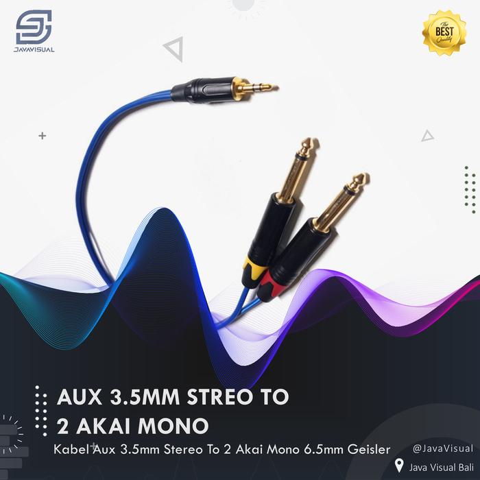 Jual JACK AUX 3.5MM STEREO TO 2 AKAI MONO TRS 6.5MM KABEL AUDIO MIC 5M - Kota Denpasar ...