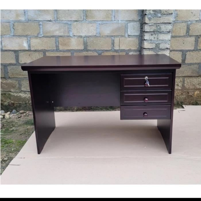 Jual meja kerja kayu 1/2 biro solid wood 3laci meja komputer meja ...