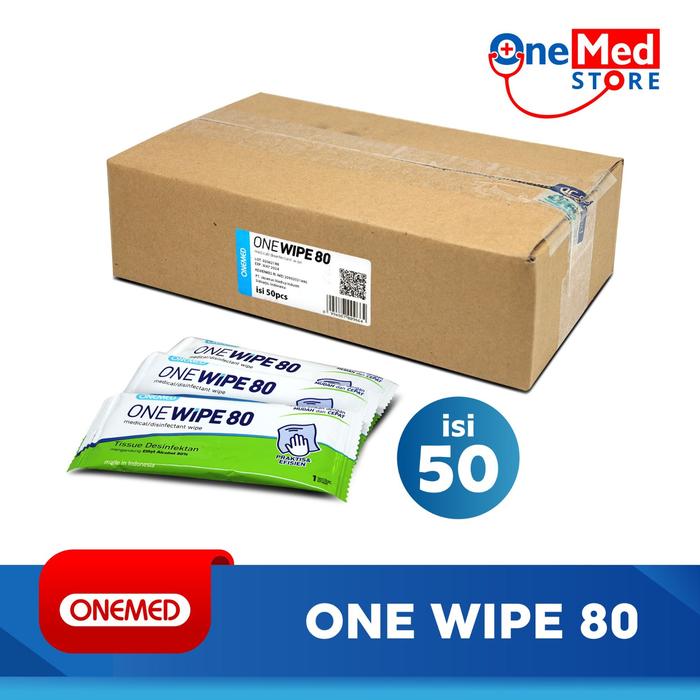 Jual One Wipe 80 Box isi 50 pcs Tissue Desinfektan OneMed - Kab ...
