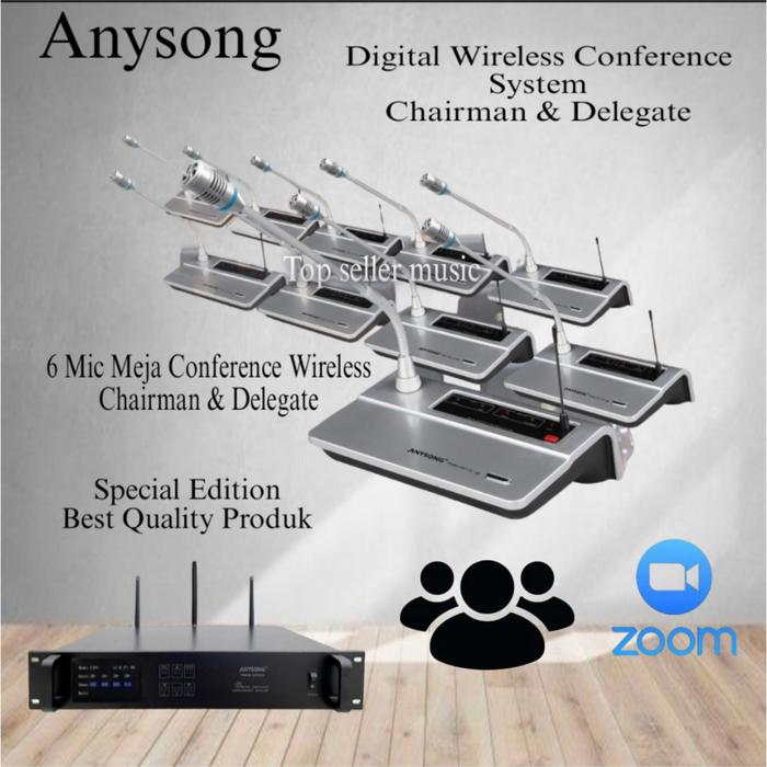 Jual Paket Mic Meja Wireless Conference 6 Mic,Chairman,Delegate ...