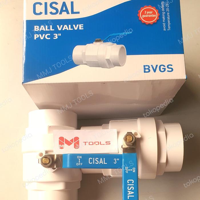 Jual Stop Kran Pvc Gagang Besi CISAL 3" - CISAL Ball Valve Pvc Gagang ...
