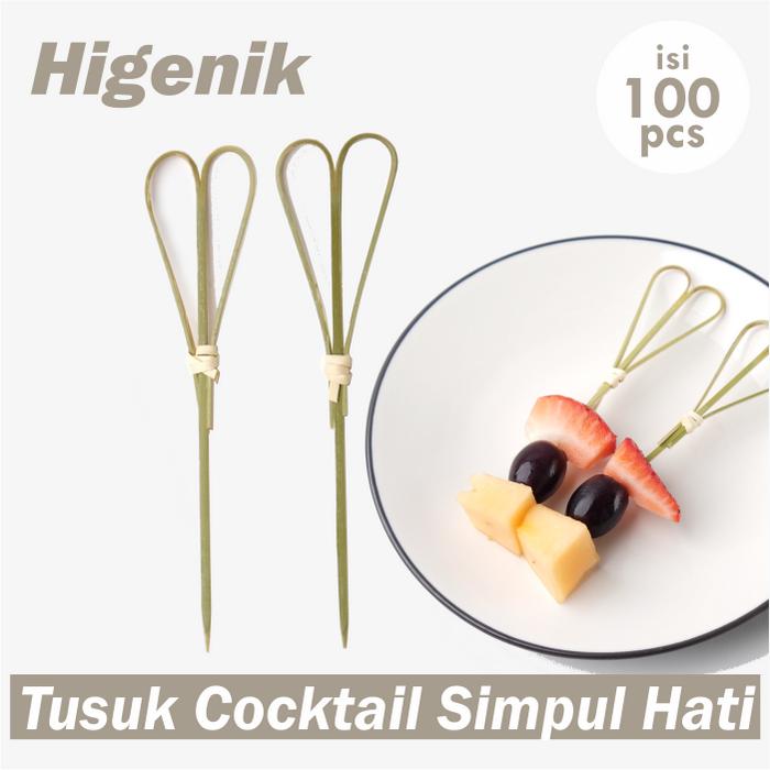 Jual Tusuk Sate Teposuki Cocktail Buah / Skewer Simpul Hati Bambu ...