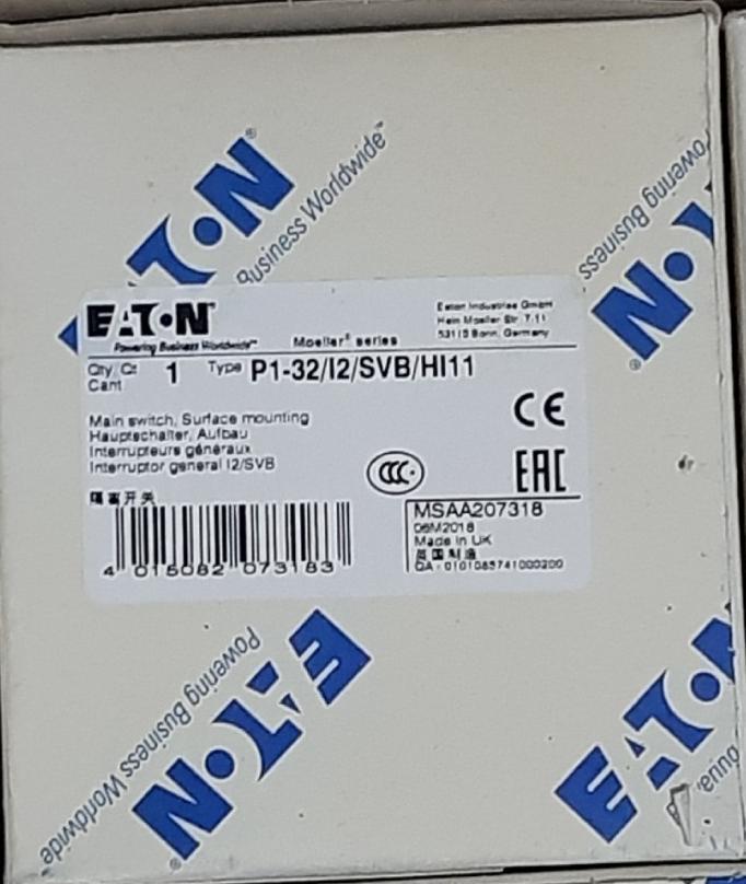 Jual Eaton Moeller P1-32/I2/Svb/Hi11 207318 Main Switch - Jakarta Barat ...