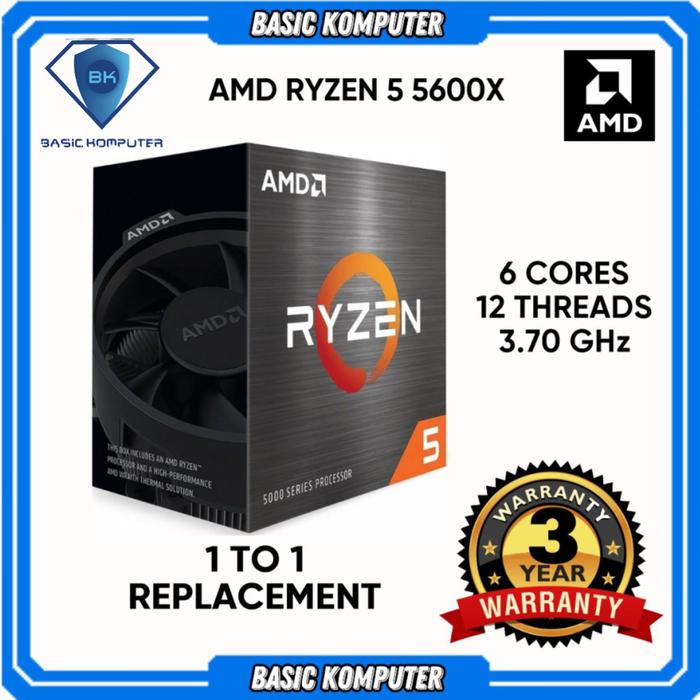 Jual PROCESSOR AMD RYZEN 5 5600X 3.7 GHz BOX CPU SOCKET AM4 GARANSI 3 ...