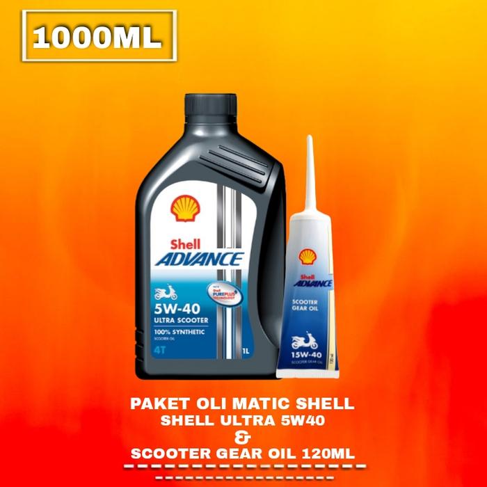 Jual Paket Shell Advance Ultra Scooter 5W40 Matic 1L synthetic + oli ...