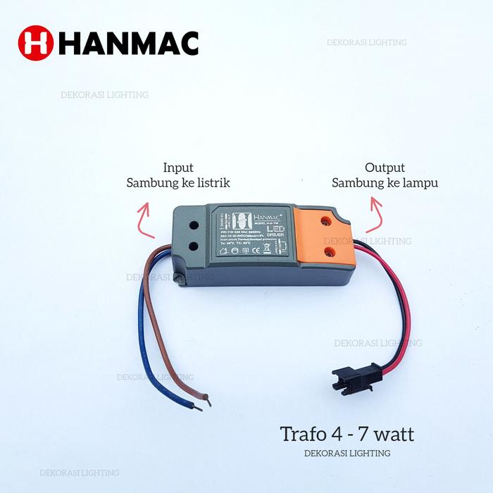 Jual Trafo driver led 4-7W downlight 15-24.5VDC 300mA Hanmac dekor ...