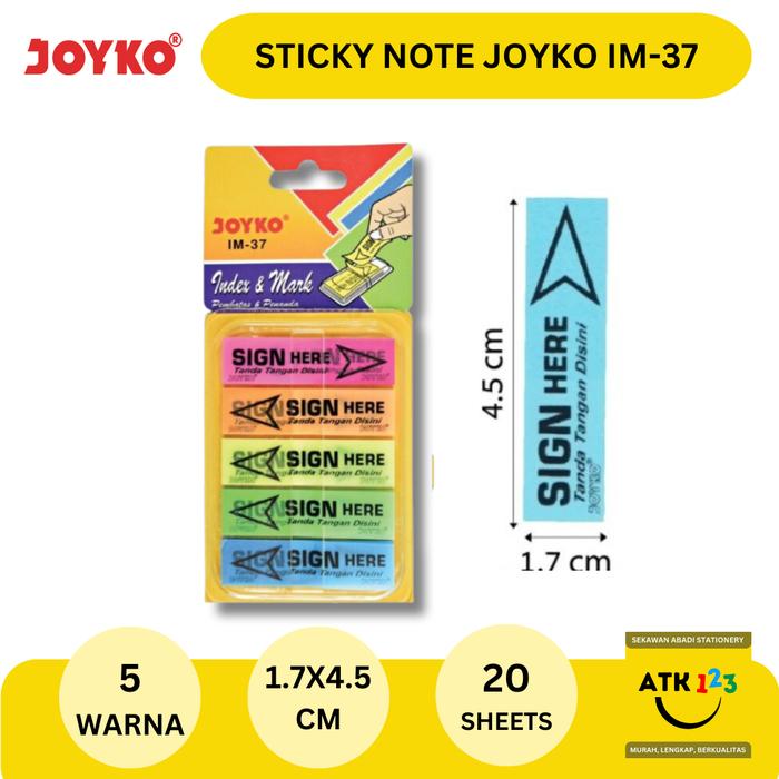 Jual Sticky Note / Sign Here Merk Joyko Kertas IM-37 - Kota Surabaya ...