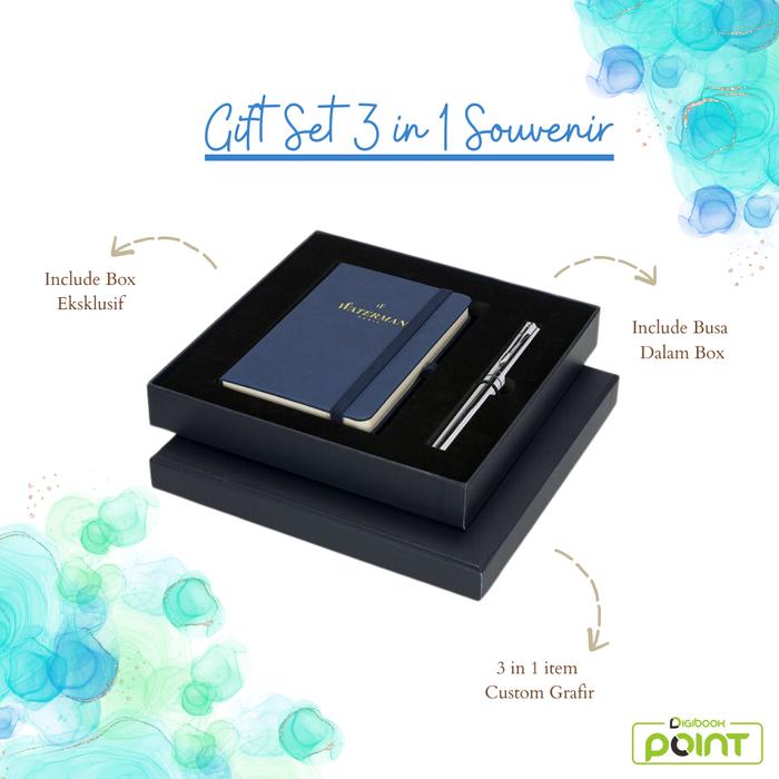 Jual Corporate Gift Set isi Agenda Planer & Pulpen Besi Custom Logo ...