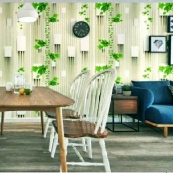 Jual Wallpaper PAGAR PUTIH DAUN RUMBAI - Wall Sticker Dinding 9M X 45Cm ...