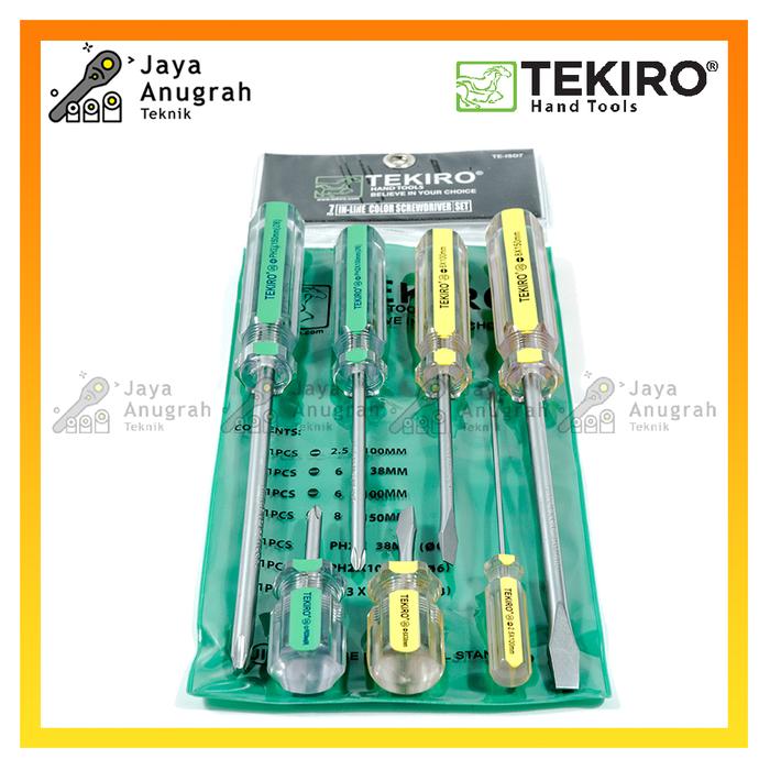 Jual Obeng Set Tekiro Kristal 7 pcs / In Line Screwdriver Set 7 pcs ...