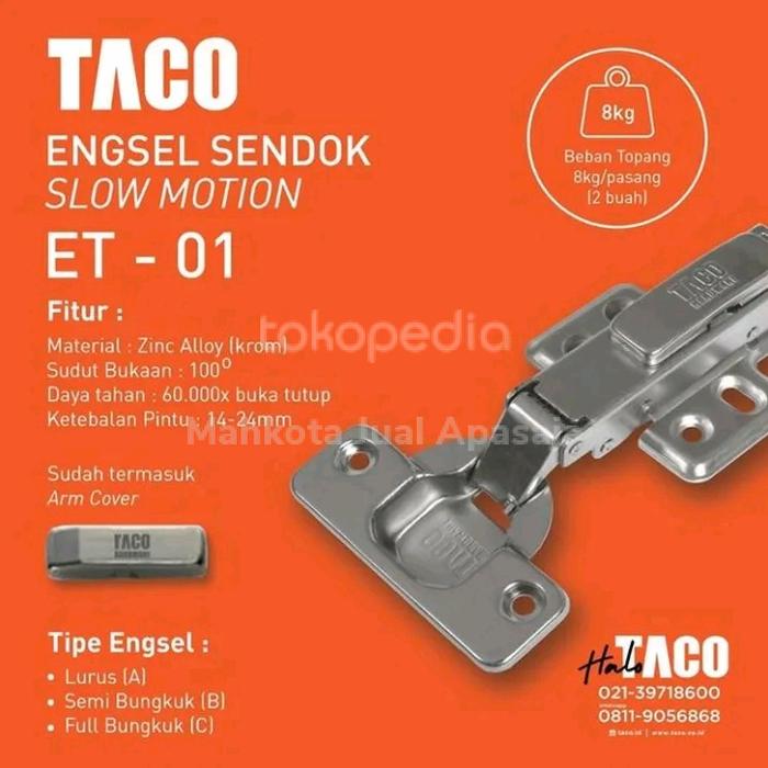 Jual Engsel sendok Taco Full tekuk full bengkok soft close slow motion ...