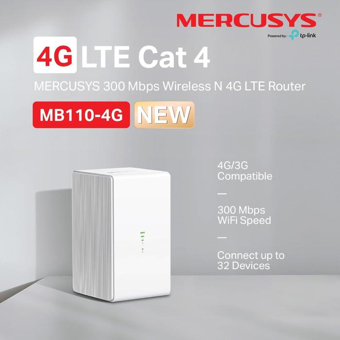 Promo Mercusys MB110-4G N300 4G LTE Modem Wireless Router - Kota Medan - GADGET HOUSE STORE ...