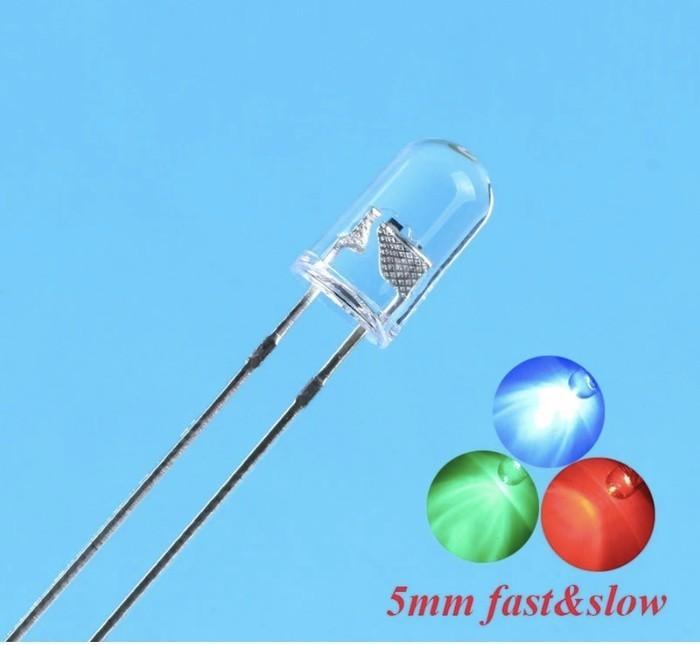 Jual fast Flash RGB Clear 5mm LED 2p 2 pin Blink Color warna warni 2pin ...