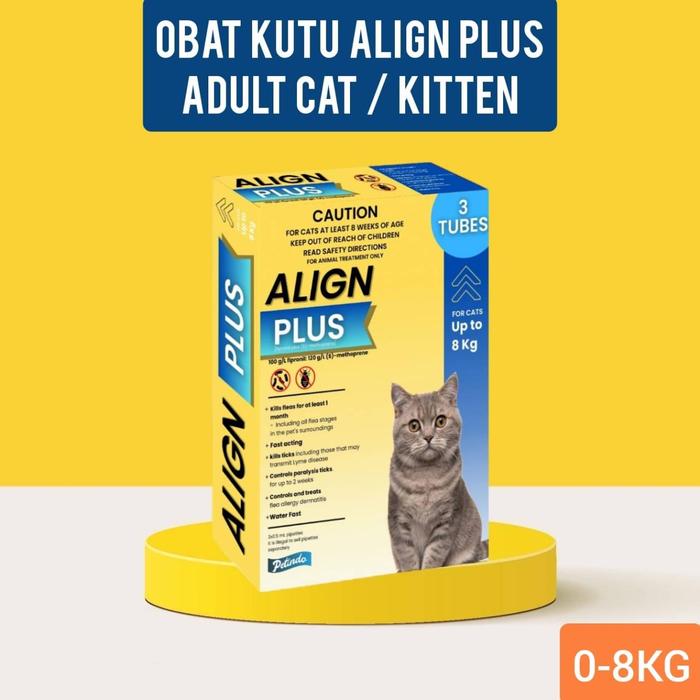 Promo PETINDO ALIGN PLUS CAT ADULT/KITTEN Obat kutu kucing 8kg no frontline - Jakarta Utara ...