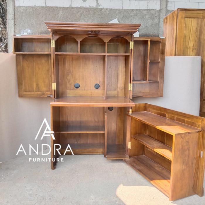 Jual meja komputer jati, almari komputer jati skat, meja kantor kayu ...