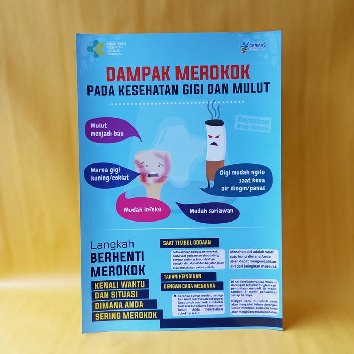 Jual Poster Kesehatan | Poster Dampak Merokok Pada Kesehatan Gigi dan ...