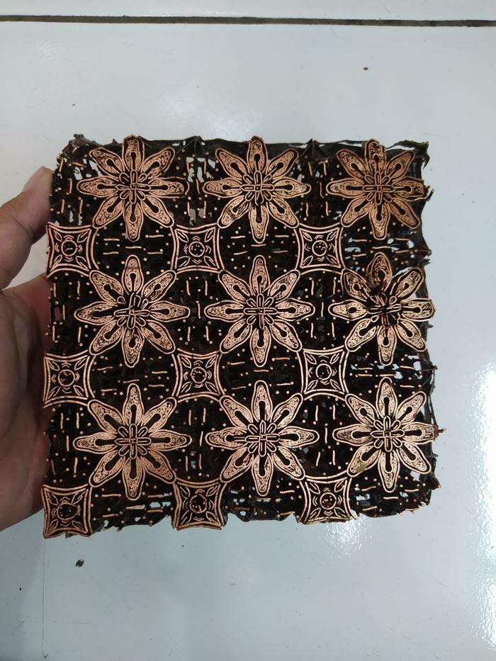 Jual alat cap batik tradisional antik bahan tembaga besi motif floral ...