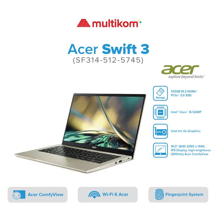Promo Acer Swift 3 Now SF314-512-5745 54D2 i5-1240P EVO 16GB 512SSD W11 ...