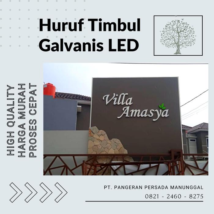 Jual Huruf timbul 3D Galvanis ukuran custom tanpa LED Papan Nama ...