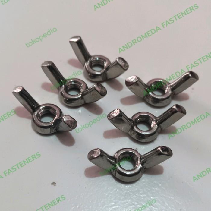 Jual WING NUT STAINLESS M8 / MUR KUPING / MUR KUPU-KUPU STAINLESS M8 ...