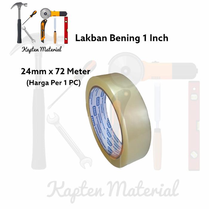 Jual Lakban Bening 1 Inch | Isolasi Transparan 1" | Isolasi Bening 24mm ...