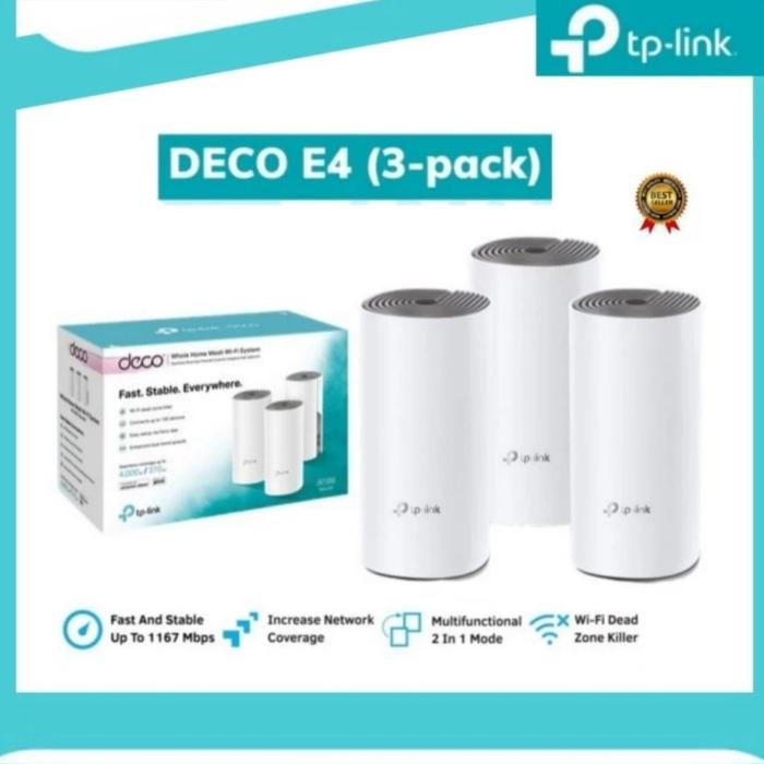 Jual TP-Link Deco E4 (3-pack) AC1200 Mesh Wi-Fi System tplink deco e4 ...