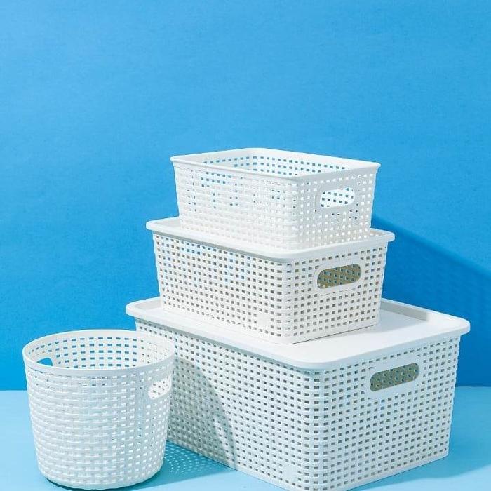 Jual Miniso Keranjang Penyimpanan Persegi Kotak-kotak (S) - Plaid ... Jual Miniso Keranjang Penyimpanan Persegi Kotak-kotak (S) - Plaid ...