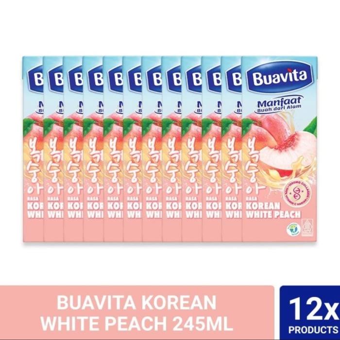 Jual BUAVITA KOREAN WHITE PEACH 245ML (1 PAKET ISI 12PCS) - Jakarta Barat - Toko hokke | Tokopedia