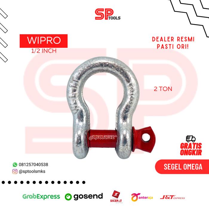 Jual SEGEL / ZEGEL BOW SHACKLE OMEGA 1/2" 1/2 INCH 2T 2 TON WIPRO ...
