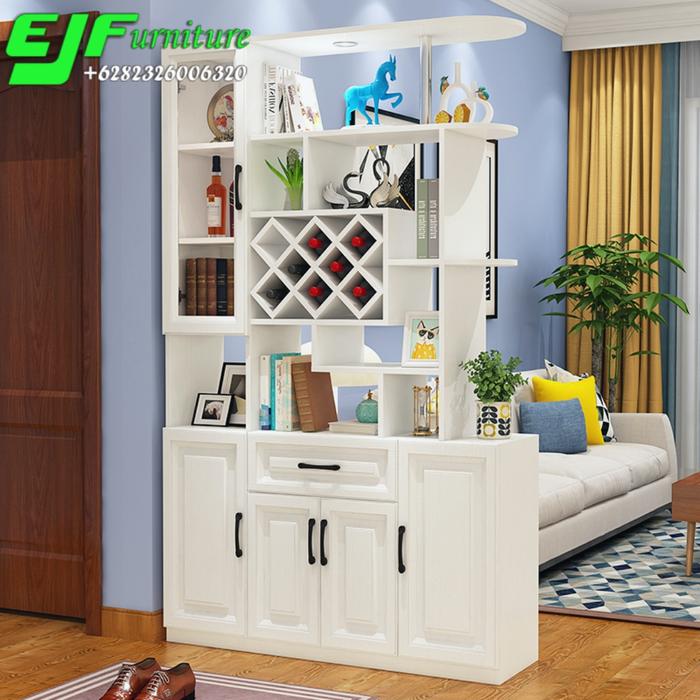 Jual Bufet Partisi Penyekat Ruangan Minimalis Modern Warna Putih ...