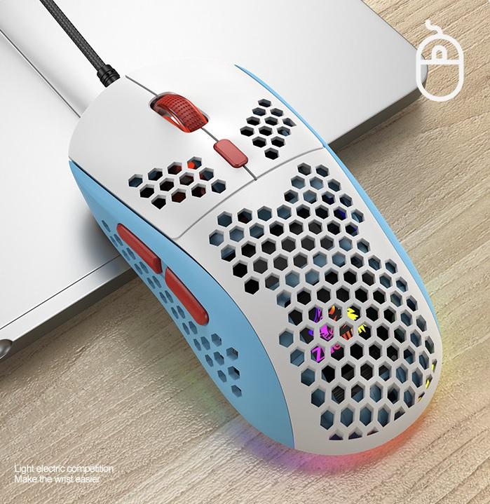 Jual Ziyoulang M8 RGB honeycomb Gaming Mouse - DPI - Cream - Cream ...