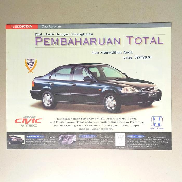Jual Iklan jadul Mobil Honda Ferio Civic - original dari majalah lama ...
