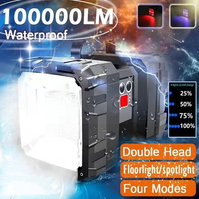 Promo Senter Led Super Terang 10000 Lumens Senter Sorot COB Double Head ...