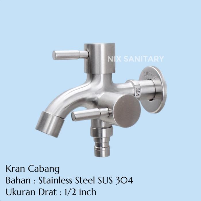 Jual Kran Cabang Stainless Steel SUS 304 Kran Cabang Shower Kran Air Double - Jakarta Barat ...
