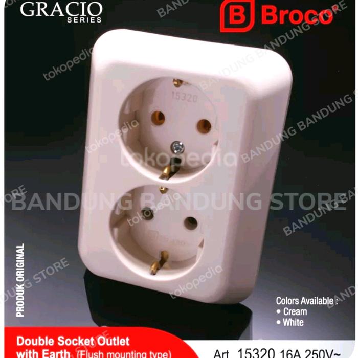 Jual BROCO 15320 16A 250V STOPKONTAK STOP KONTAK 2L IB GRACIO 15320 ...