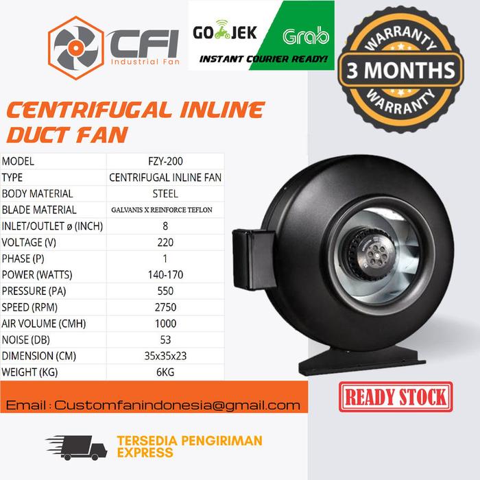 Jual 8" Inch Centrifugal Inline Duct Fan/Booster Fan/Exhaust Fan ...